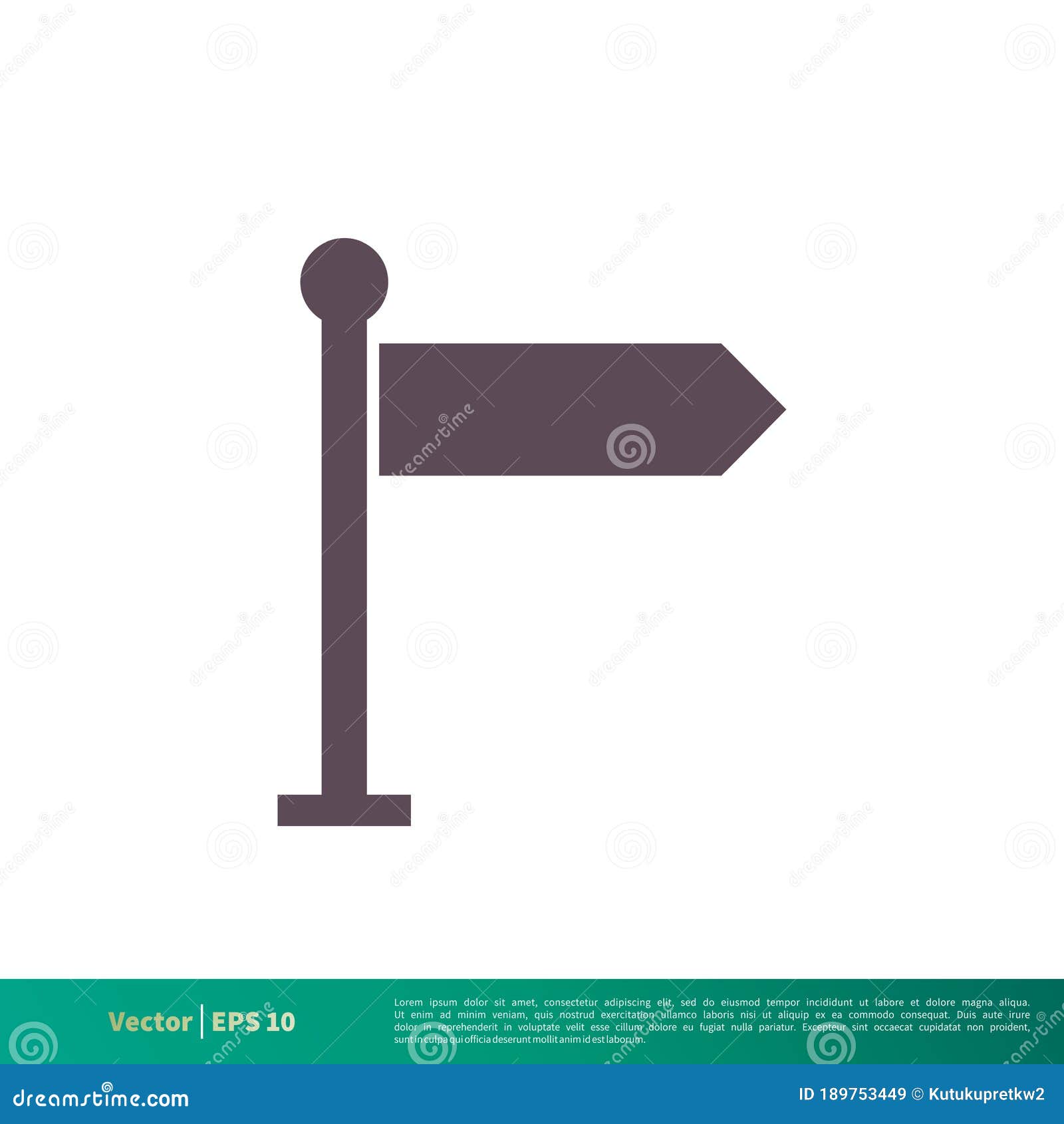 Empty Street Sign Board Icon Vector Logo Template Illustration Design ...