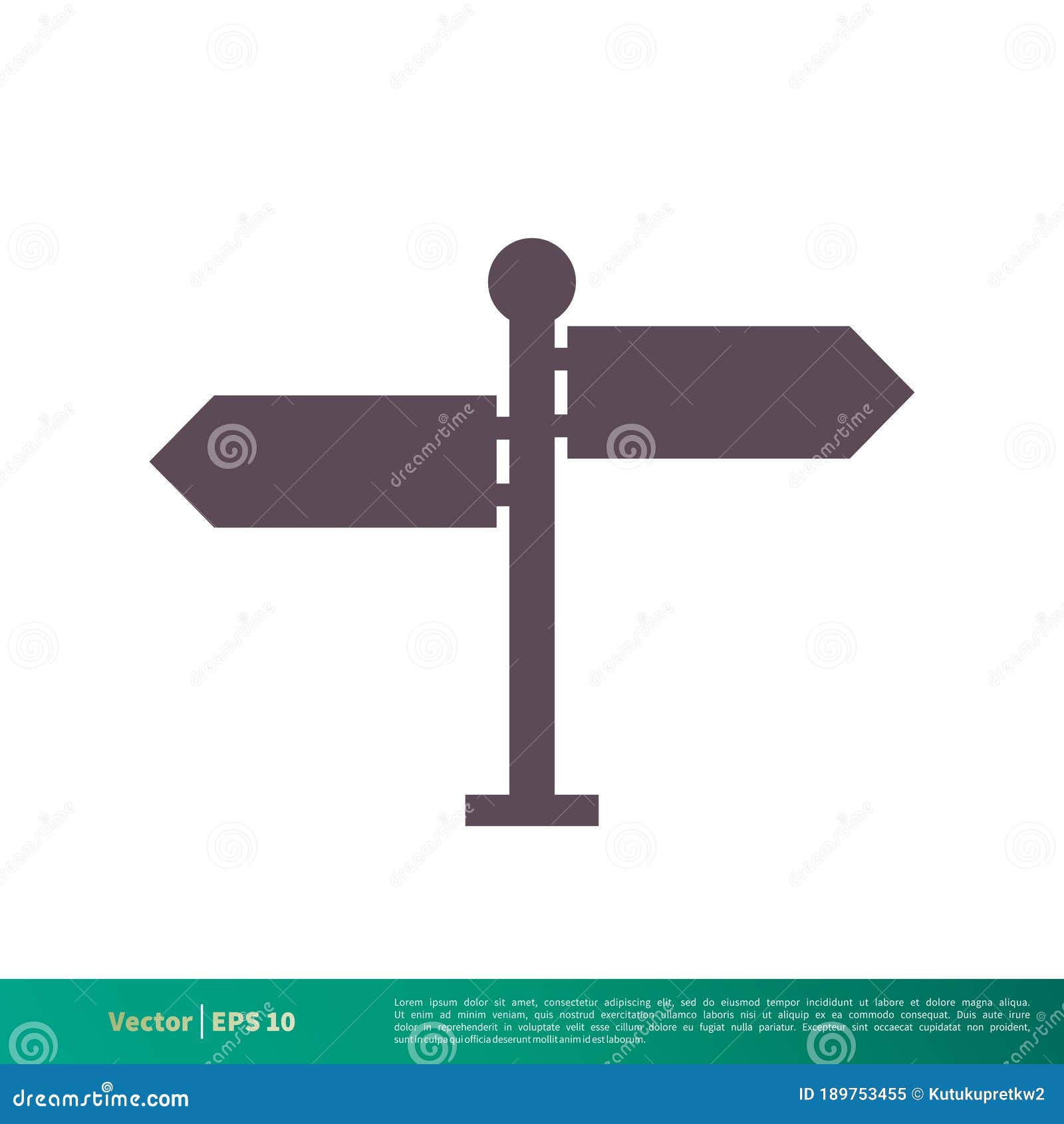 Empty Street Sign Board Icon Vector Logo Template Illustration Design ...