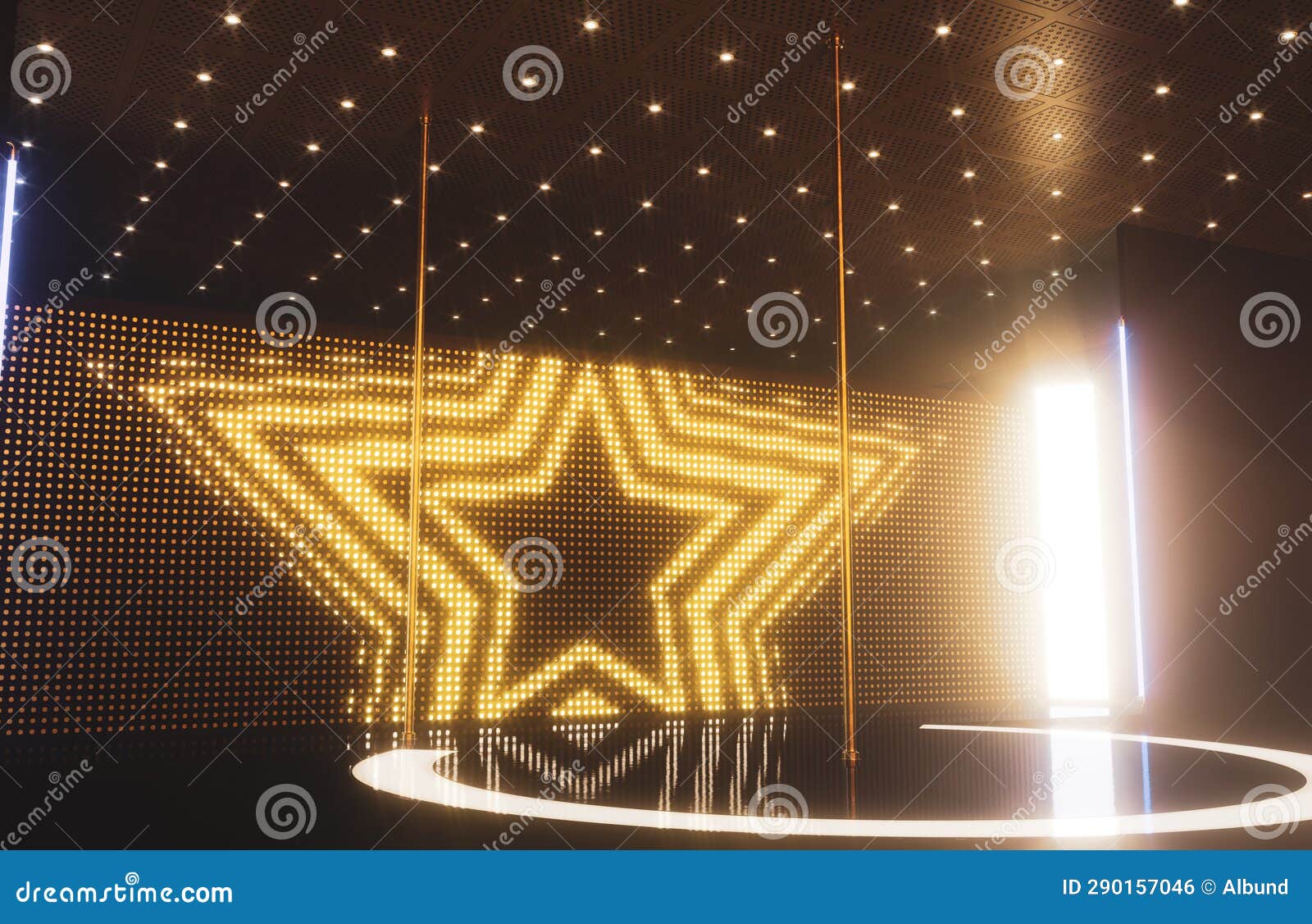 Strip Club Stage and Lights Stock Illustration - Illustration of ...