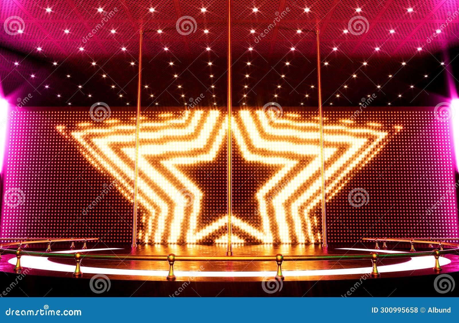 Strip Club Stage and Lights Stock Illustration - Illustration of ...