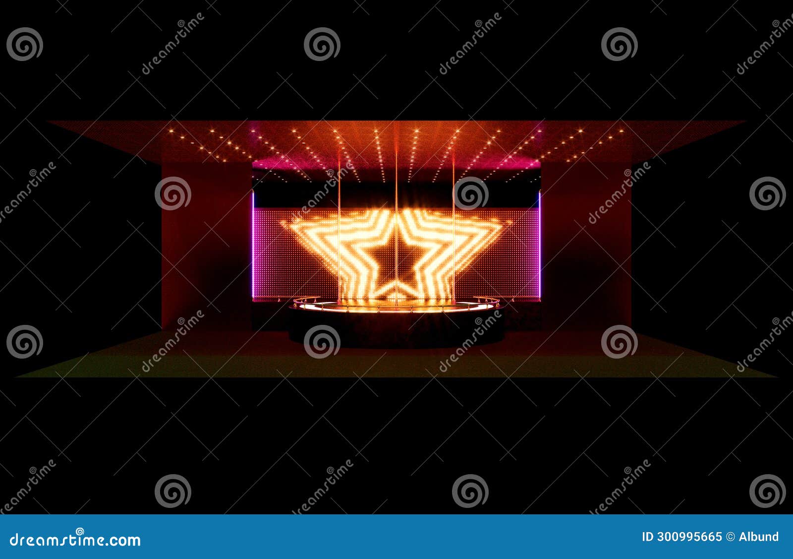 Strip Club Stage and Lights Stock Illustration - Illustration of trim ...