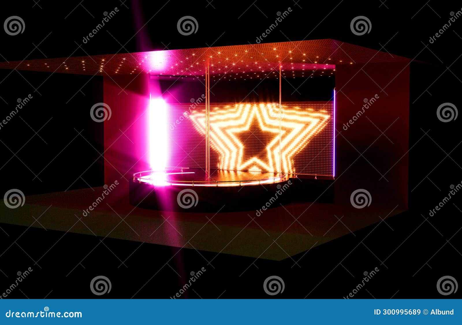 Strip Club Stage and Lights Stock Illustration - Illustration of stage ...
