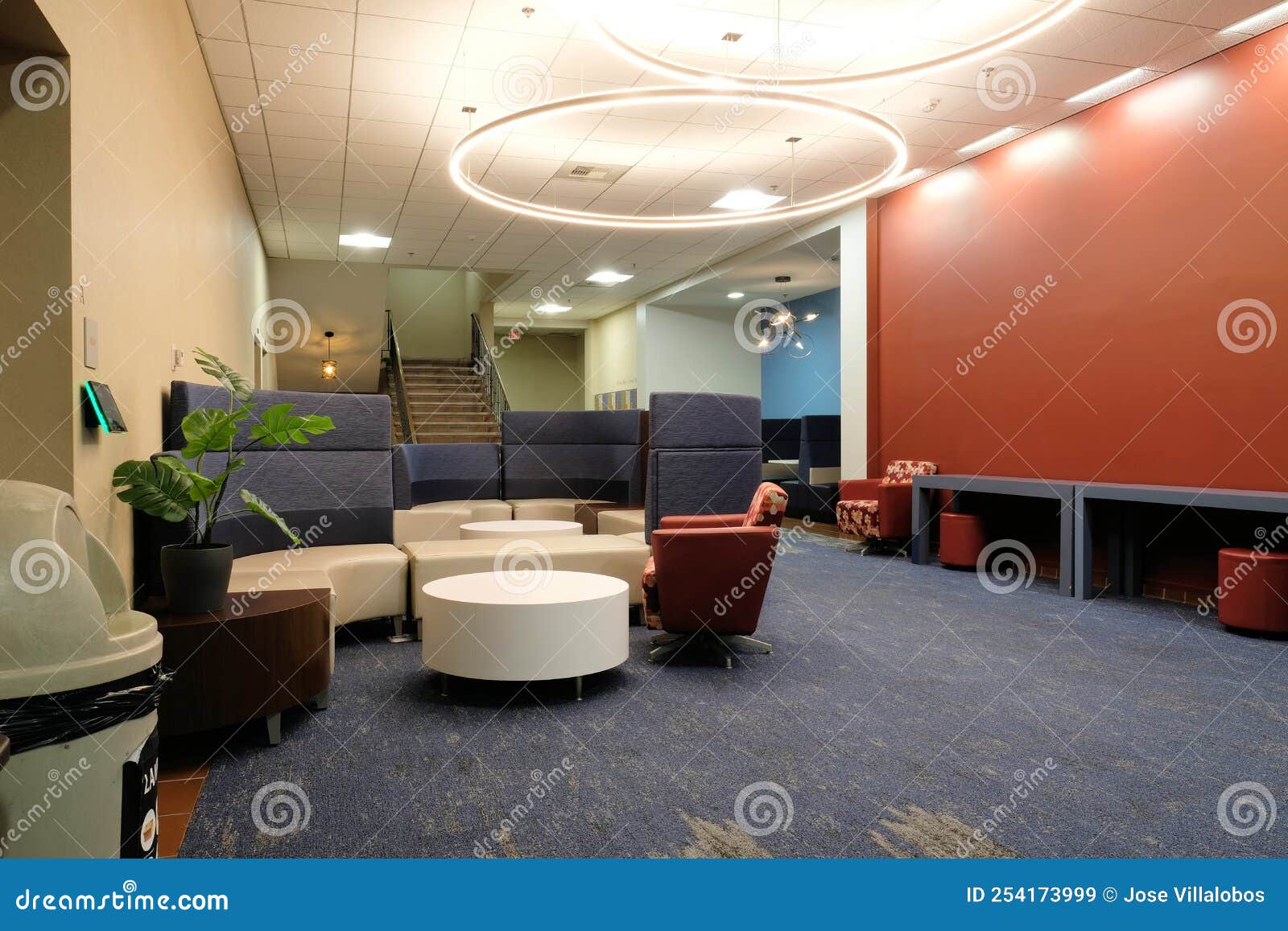 Empty Student Work Stations in a University Lounge Stock Image - Image ...