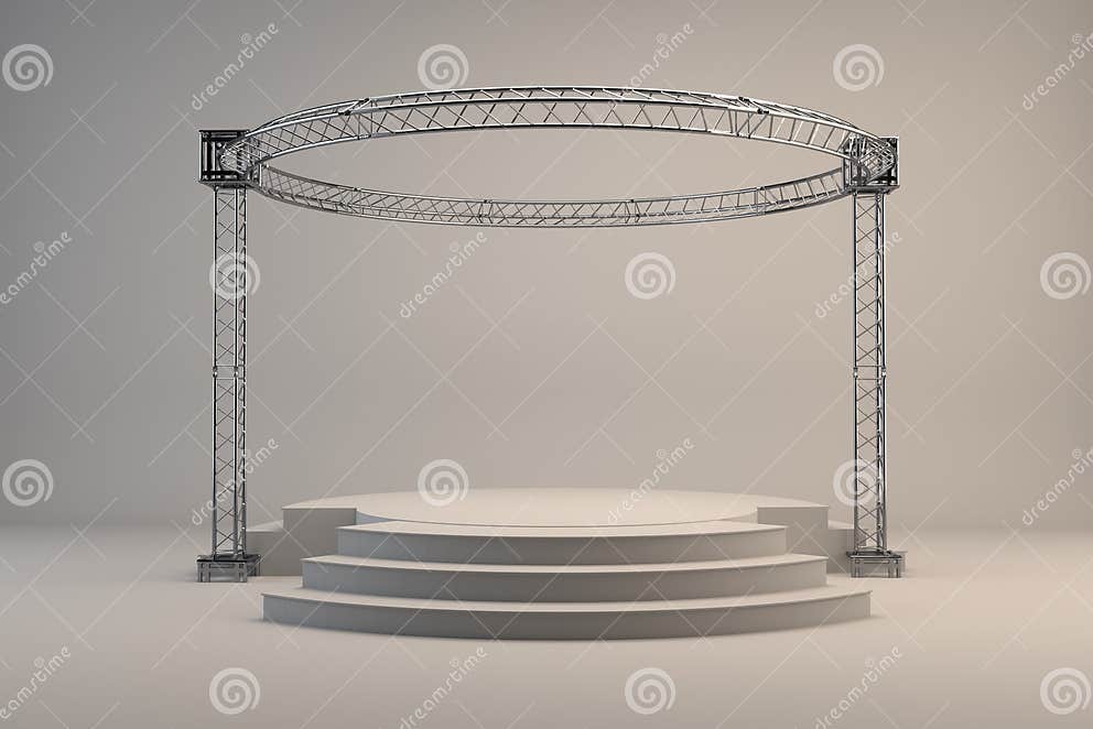 Empty studio stage white stock illustration. Illustration of ...