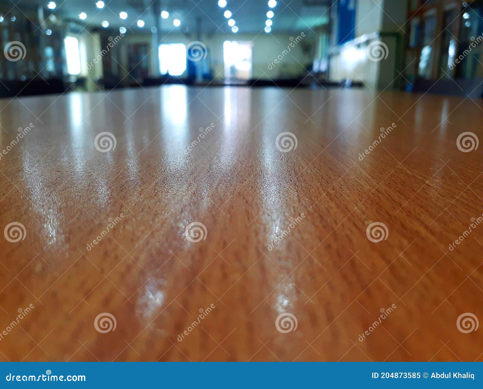 Empty Study Desk in a School Library with Blur Background Stock Image ...