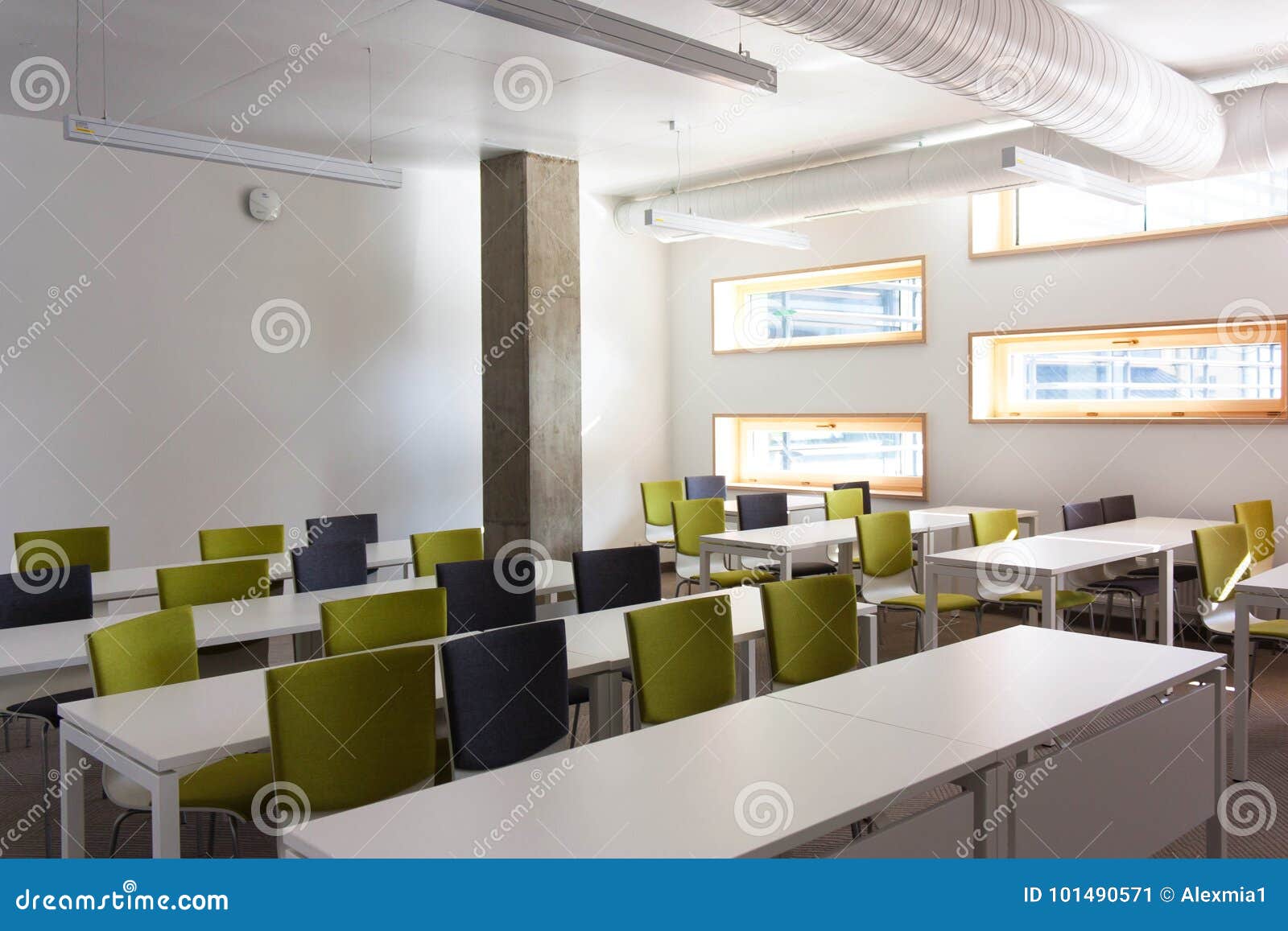 Empty Study Room, Class for Students . Stock Image - Image of education ...