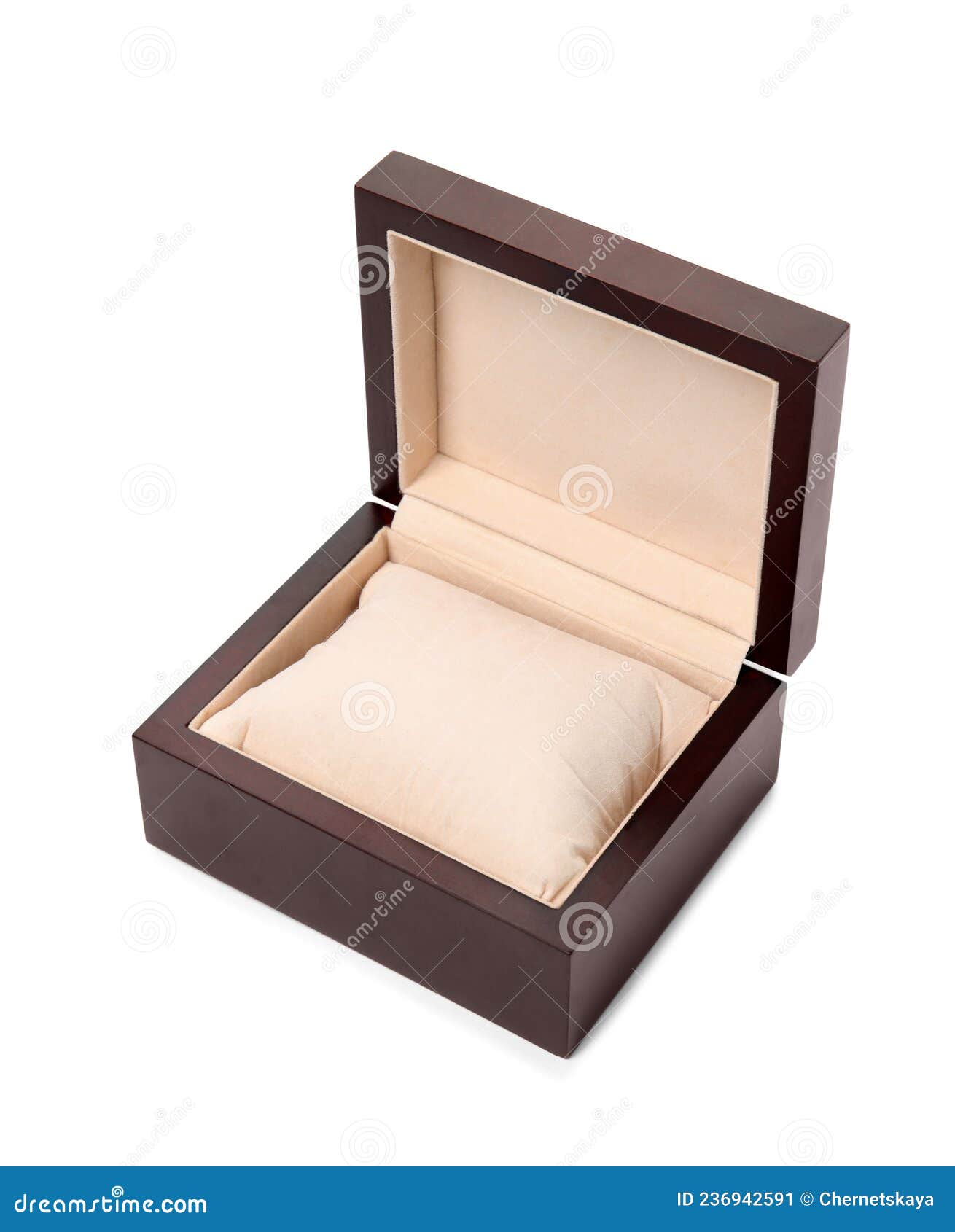 Empty Stylish Watch Box Isolated on White Stock Image - Image of ...