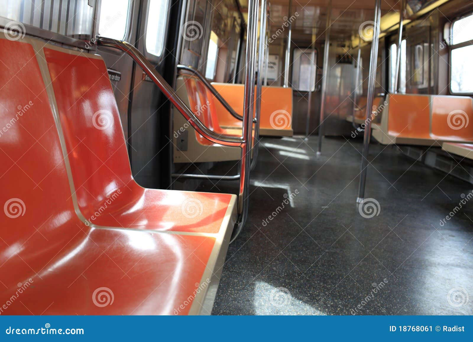 The empty subway car stock image. Image of mode, orange - 18768061