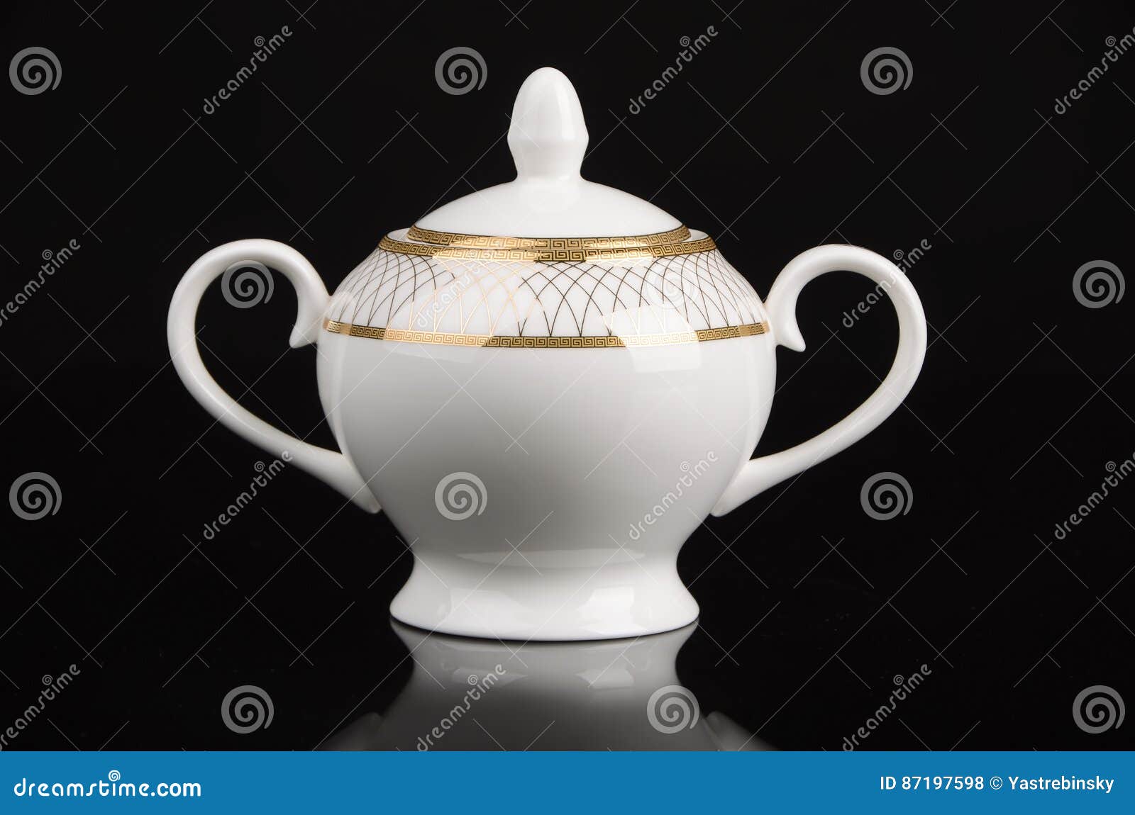 Empty sugar bowl isolated stock photo. Image of drink - 87197598
