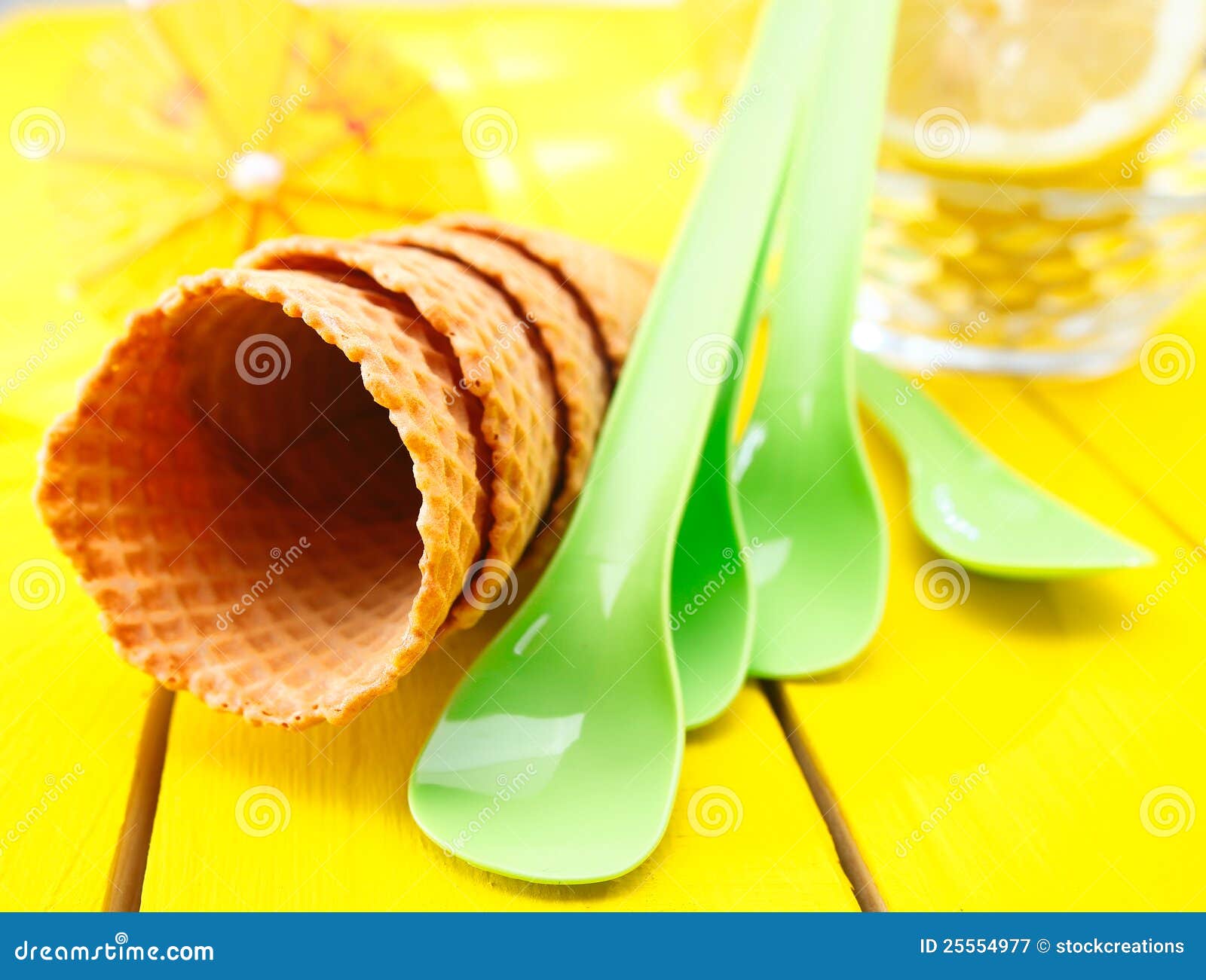 Empty Sugar Wafer Icecream Cones Stock Image - Image of parlor, pastry ...