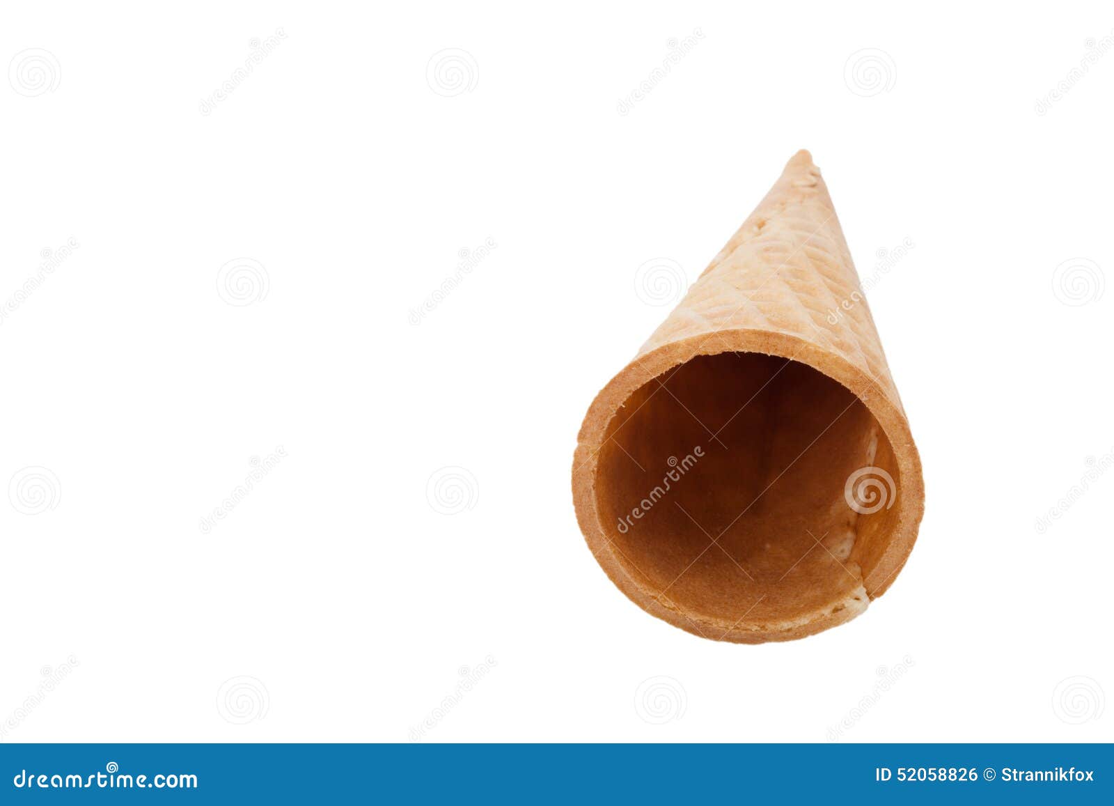 Empty Sugar Waffle Cone Ice Cream Isolated on White Background Stock ...