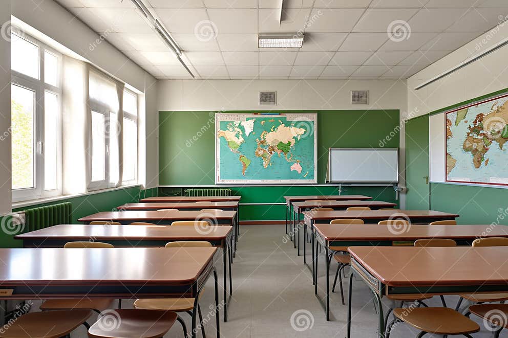 Empty Sunlit Classroom stock image. Image of education - 326944909 Empty Sunlit Classroom stock image. Image of education - 326944909
