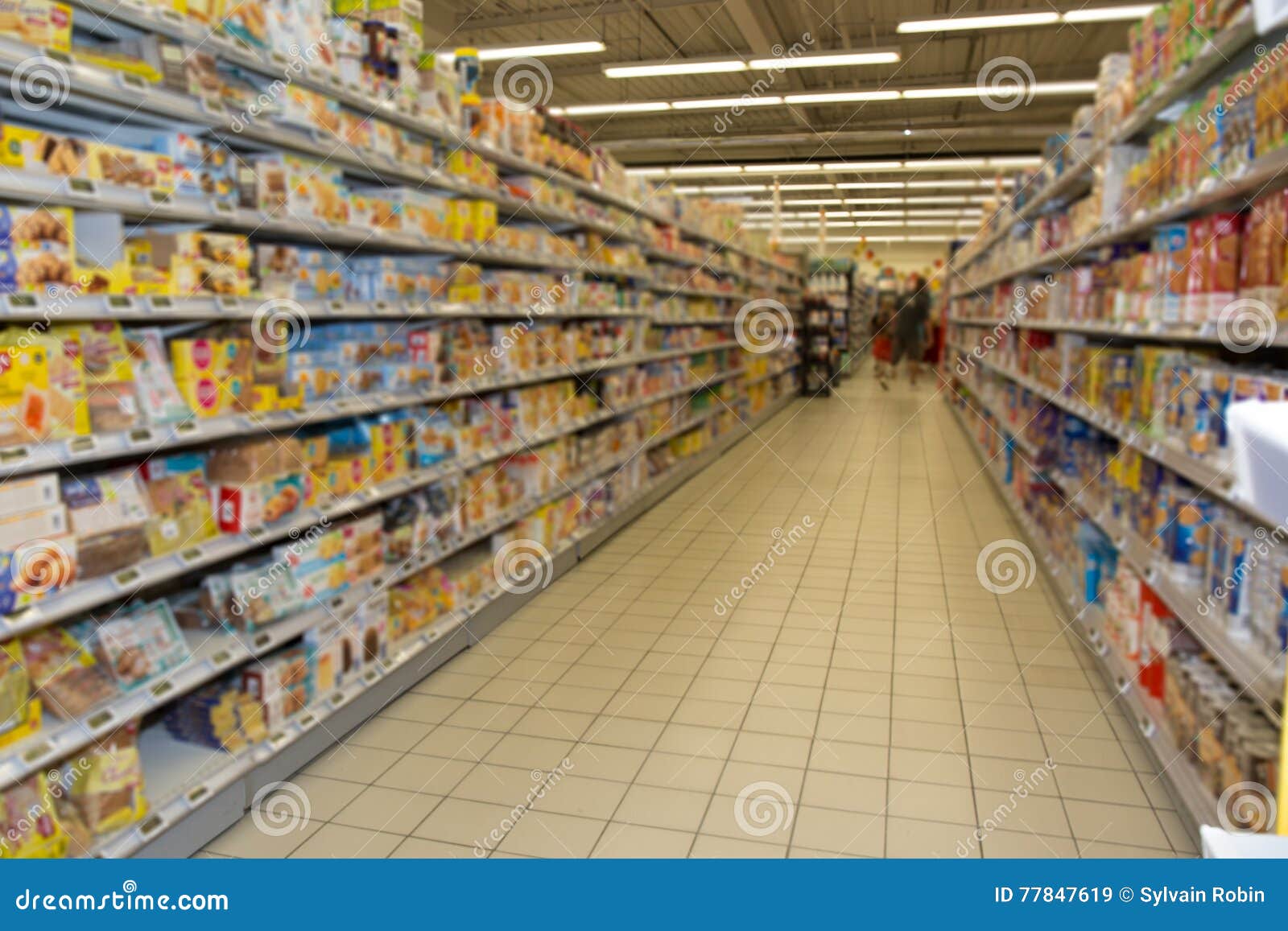 Empty Supermarket Aisle or a Grocery Store Stock Image - Image of ...