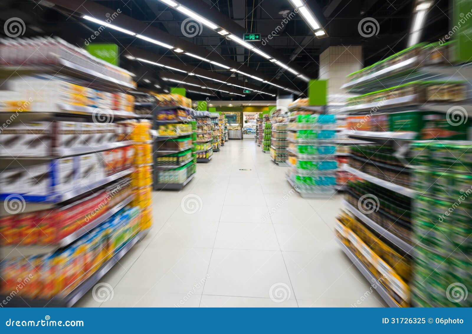 Empty supermarket aisle stock image. Image of economy - 31726325