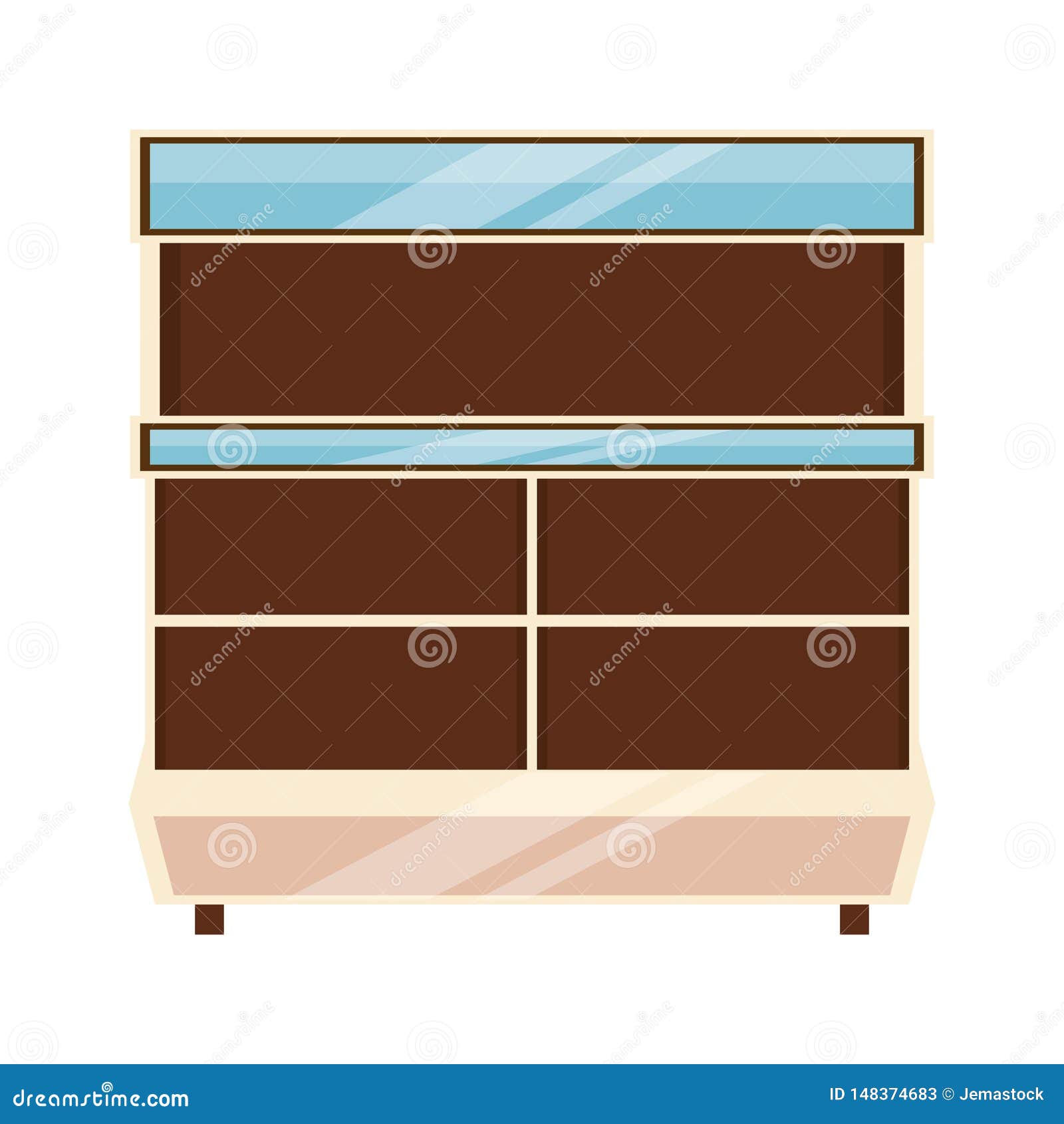 Empty Supermarket Shelf Isolated Cartoon Stock Vector - Illustration of ...