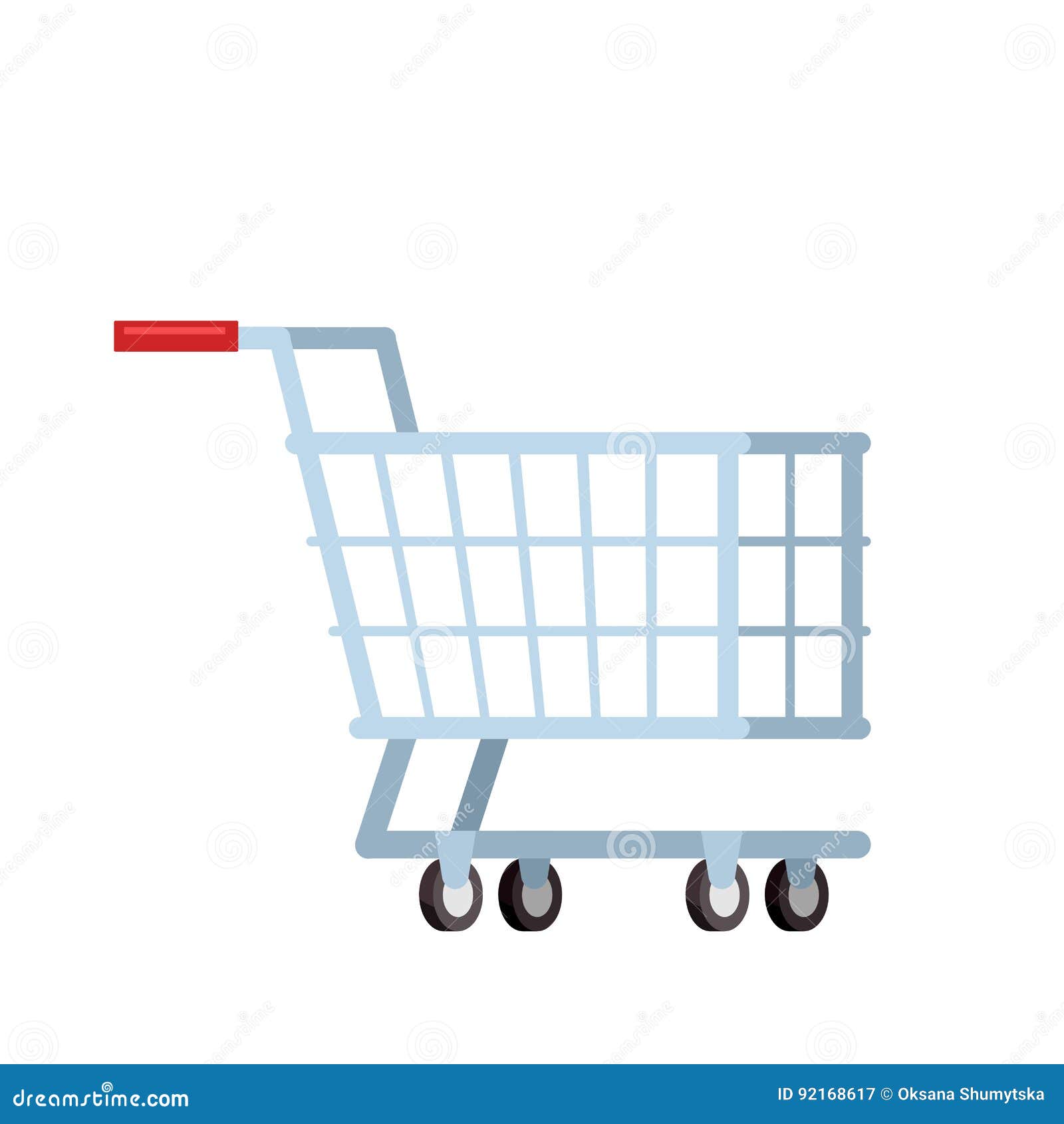 Empty Supermarket Shopping Cart. Vector Illustration Stock Vector ...