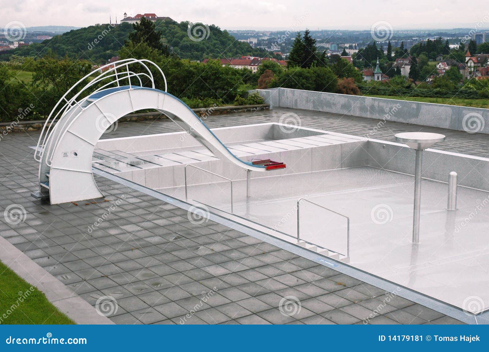 Empty swimming pool stock image. Image of white, slide - 14179181