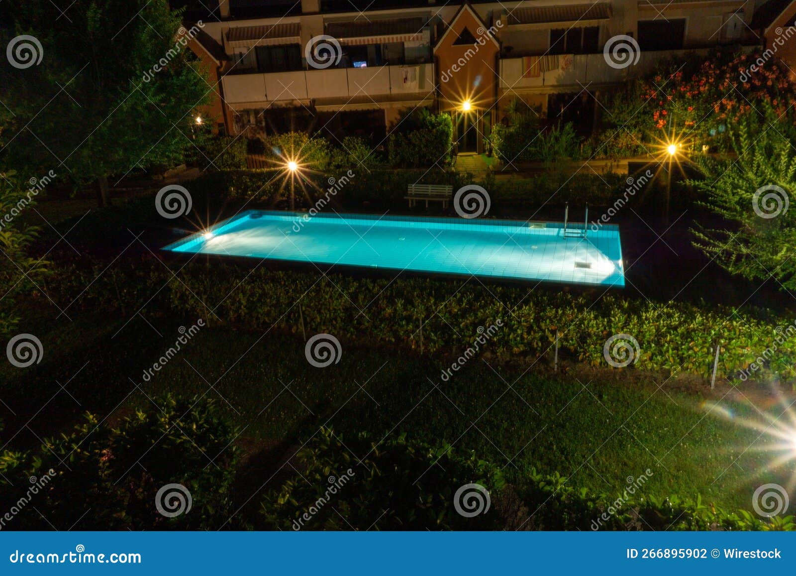 Empty Swimming Pool in the Backyard Stock Photo - Image of pool, grass ...