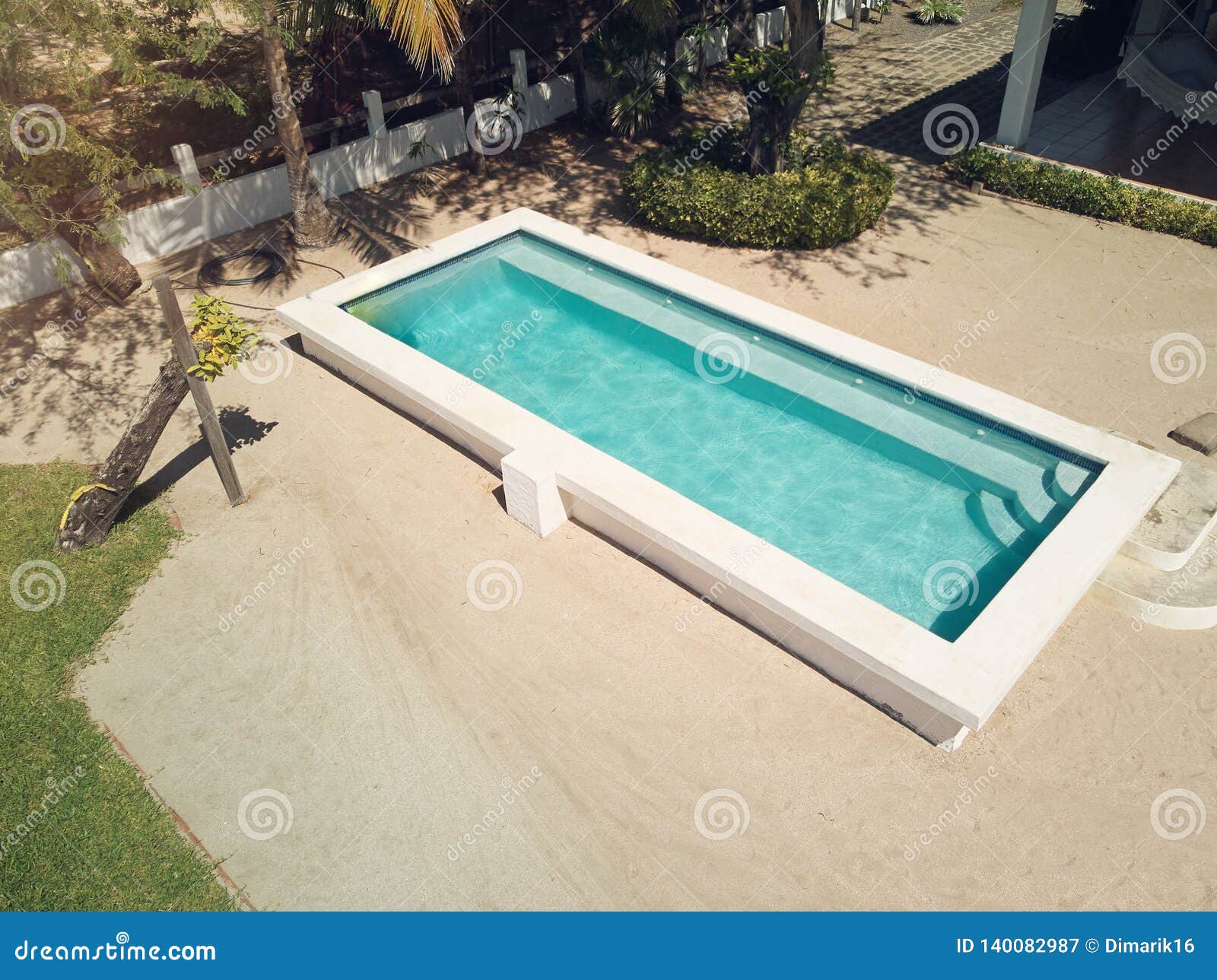Empty Swimming Pool with Blue Water Stock Image - Image of background ...