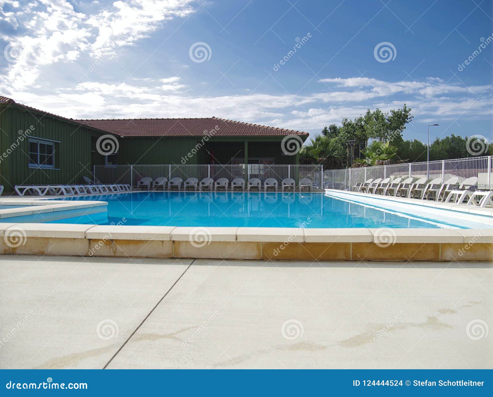 An Empty Swimming Pool in a Hotel Stock Photo - Image of blue, relax ...