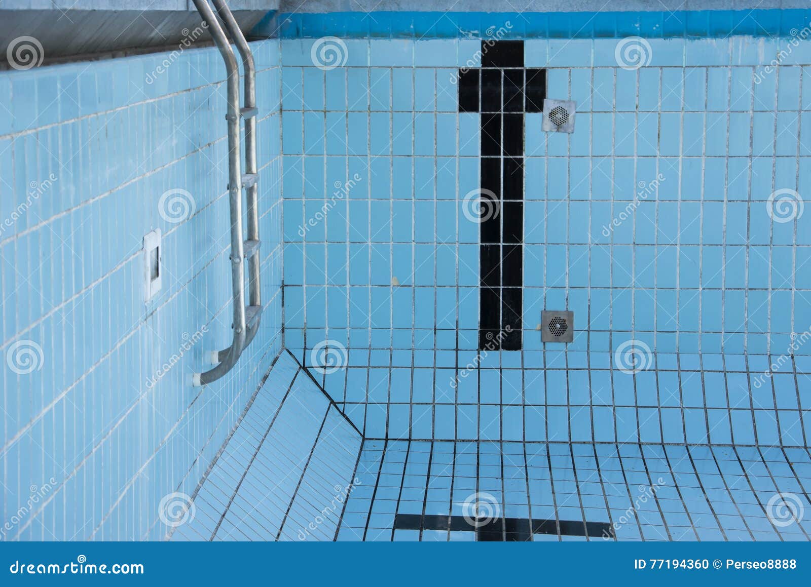 Empty Swimming Pool with Metal Ladder Stock Photo - Image of abandoned ...
