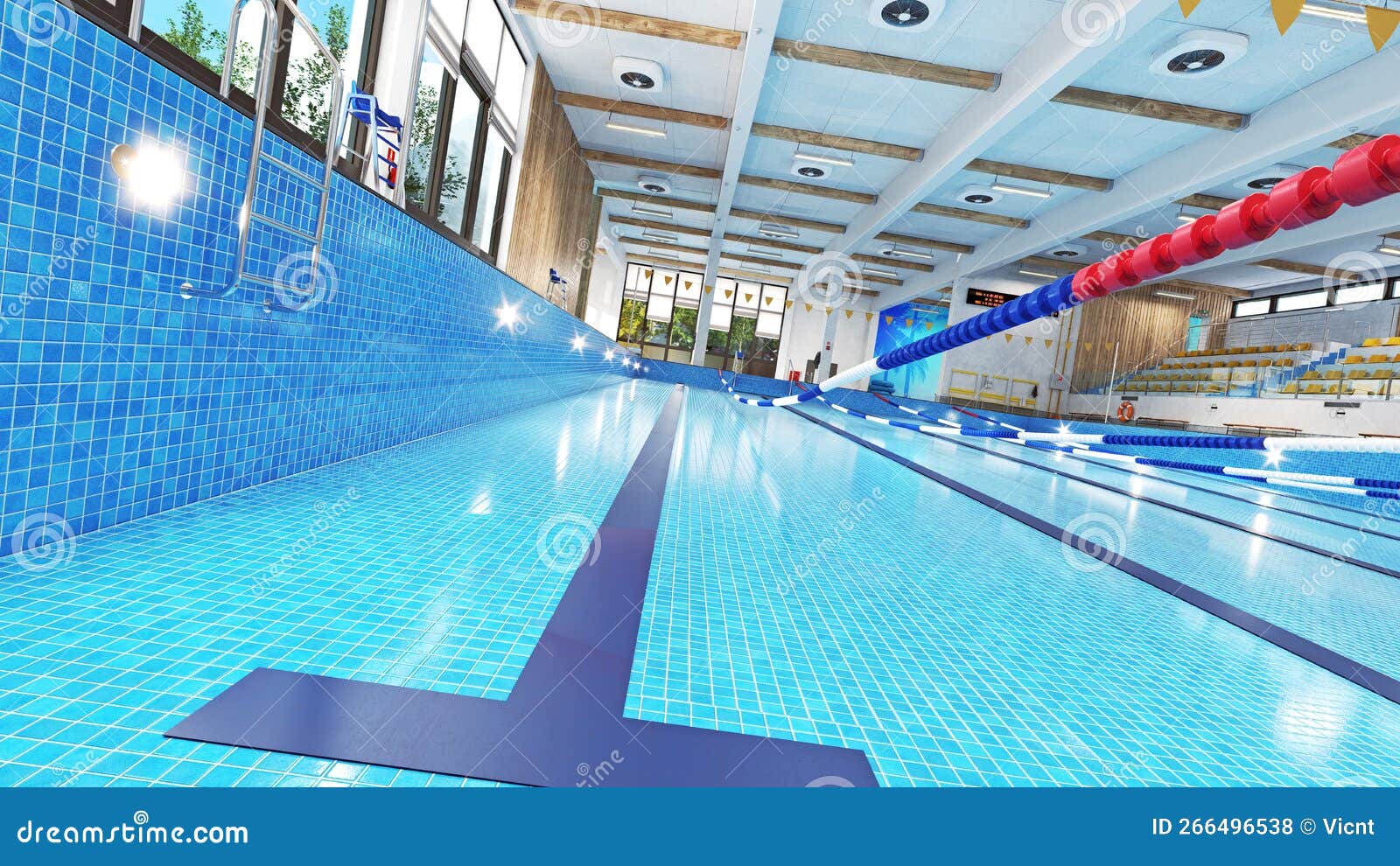 Empty Swimming Pool In Tropical Resort In Summer Background. Generative ...