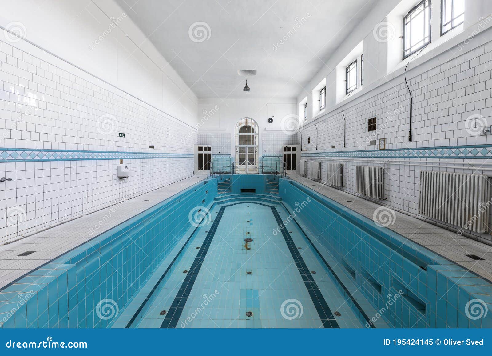 Empty Swimming Pool Under Maintenance Stock Image - Image of water ...