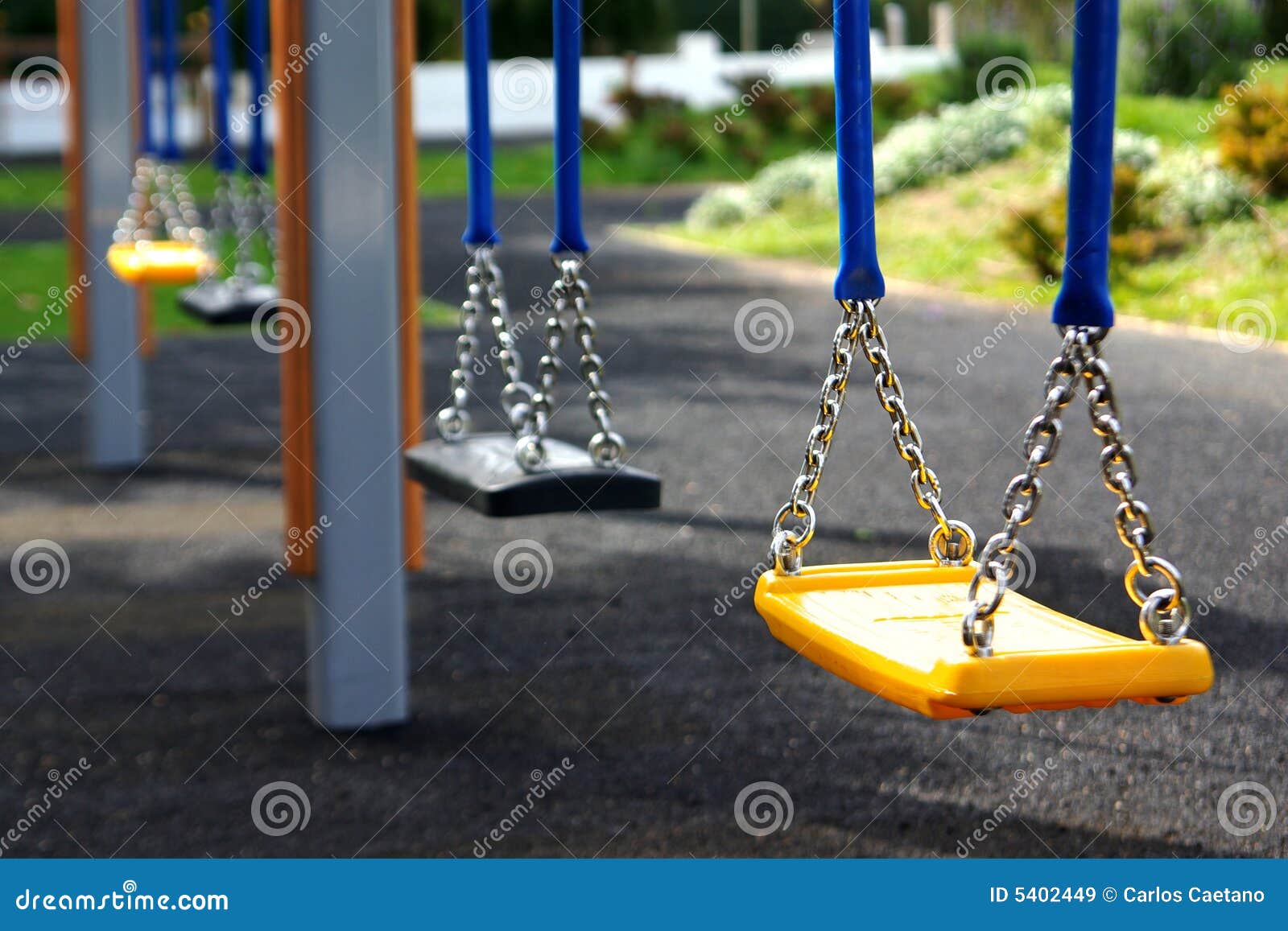 Empty Swing stock image. Image of swings, class, sand - 5402449