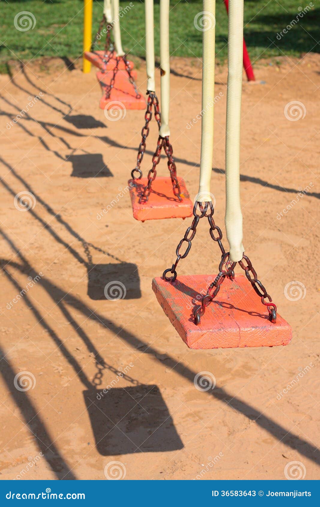 Empty Swing stock image. Image of blue, leisure, sand - 36583643