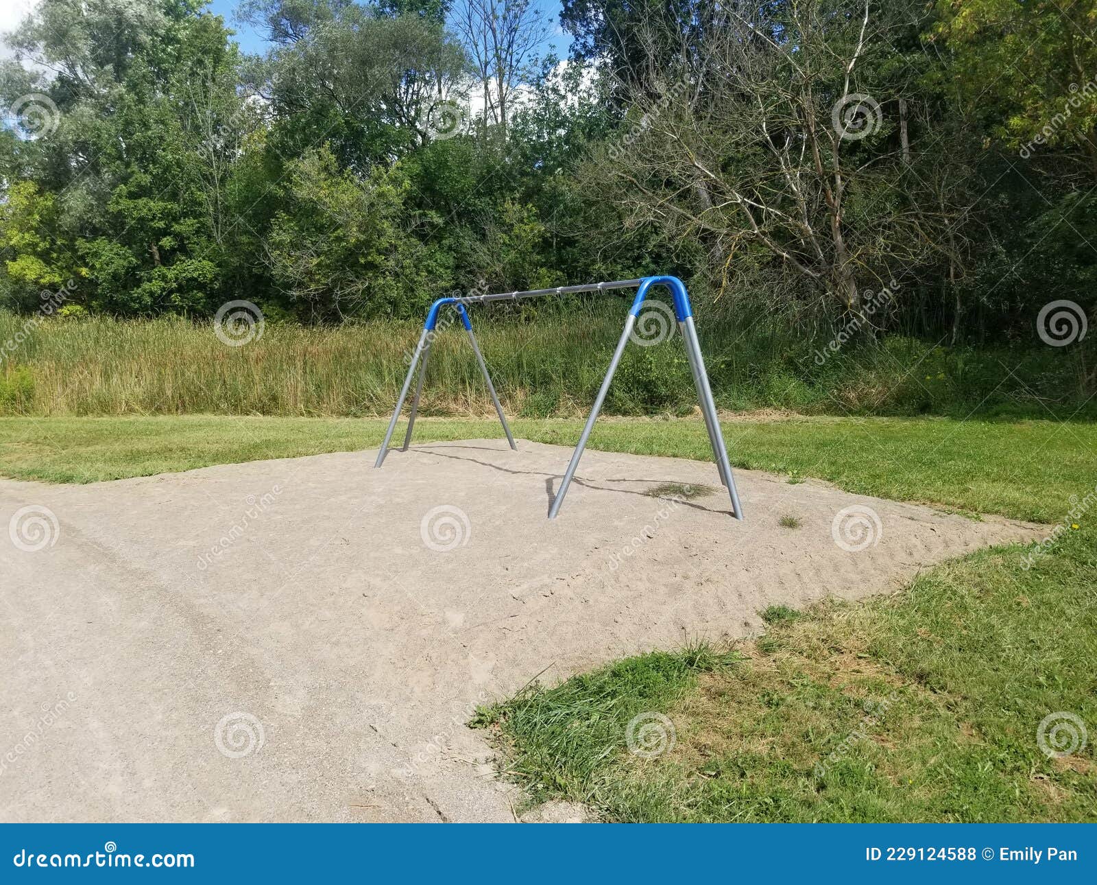 Empty Swing Set stock photo. Image of grass, leisure - 229124588