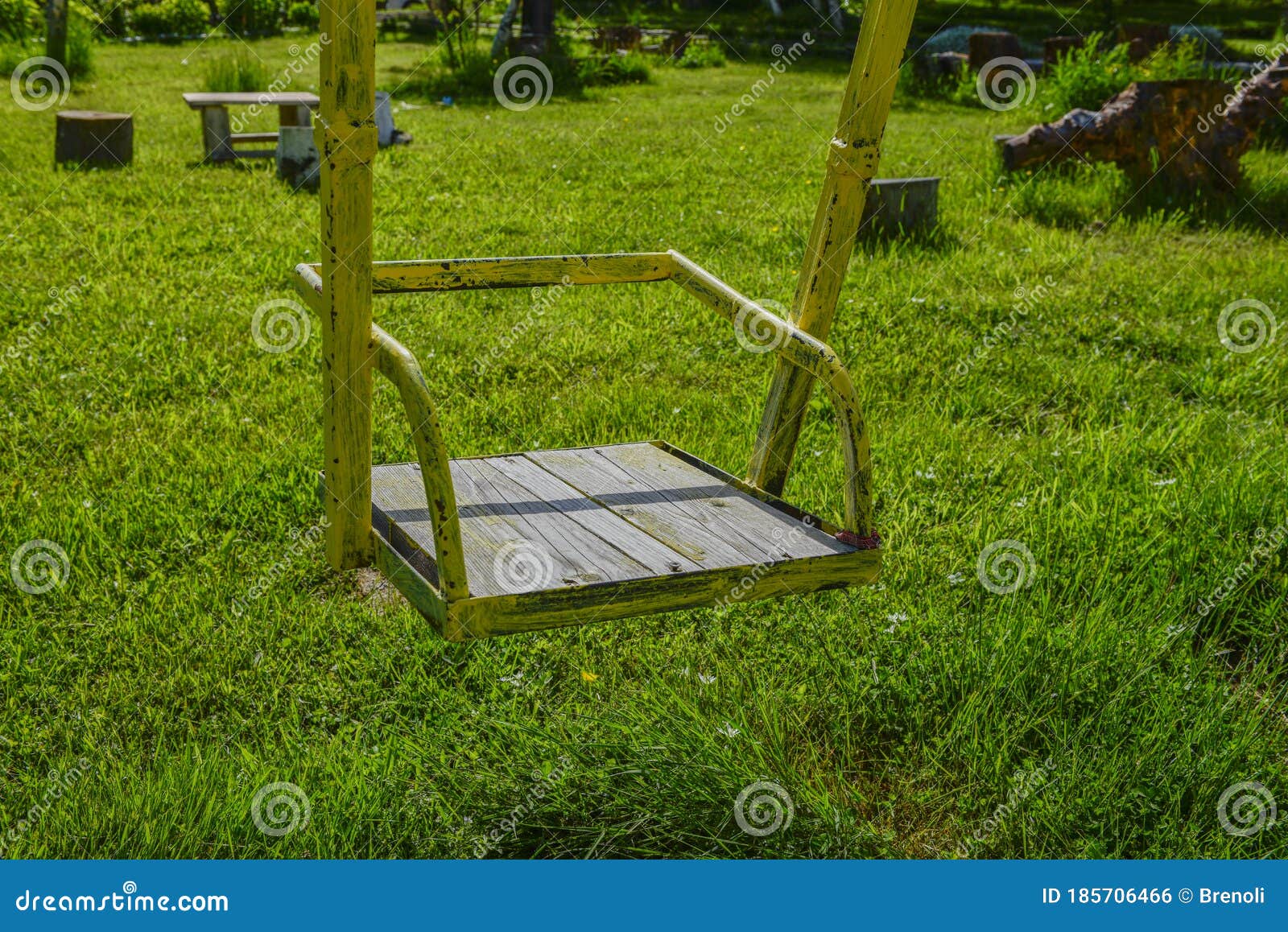 Empty swing stock photo. Image of black, lawn, empty - 185706466