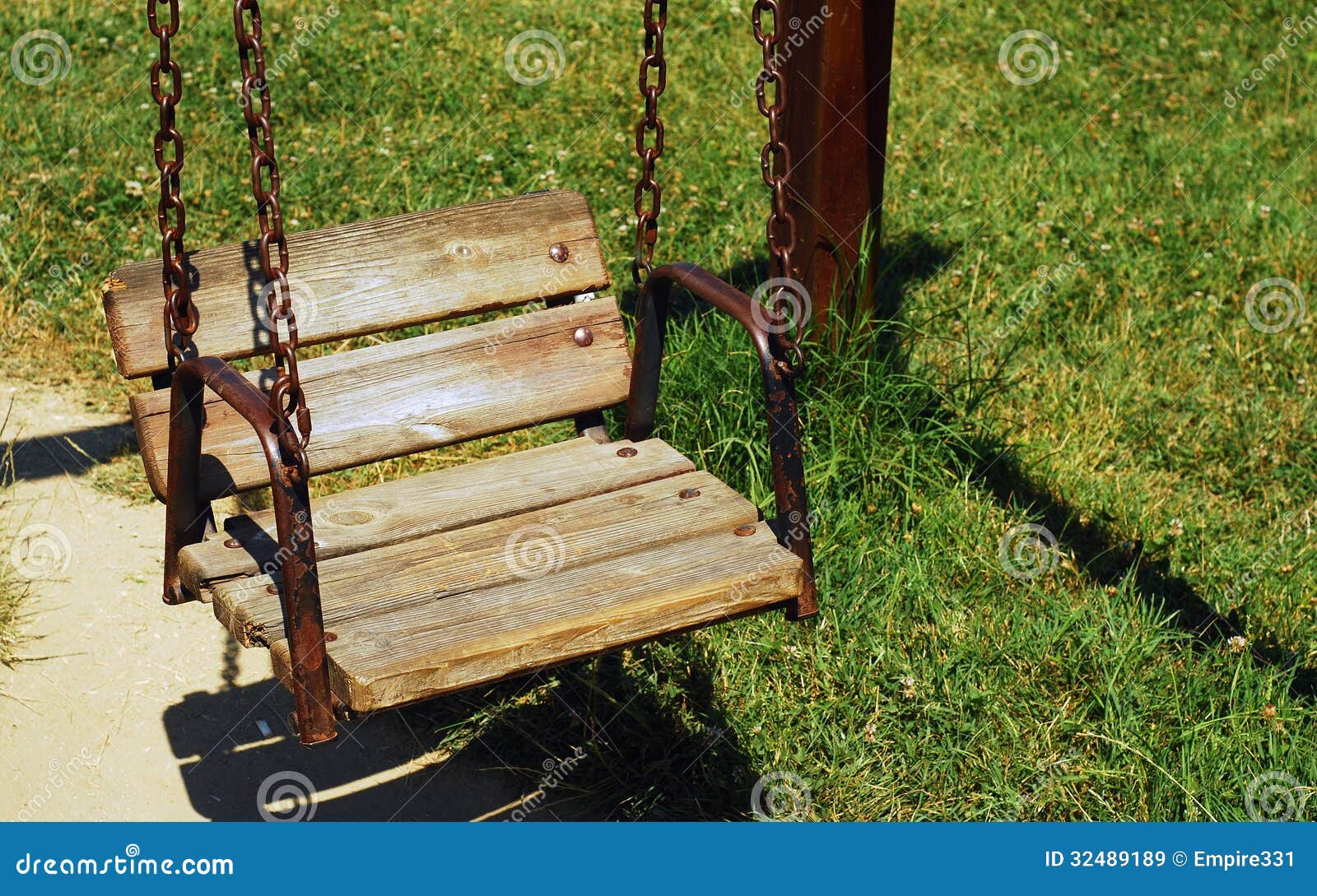 Empty swing stock image. Image of wooden, playground - 32489189