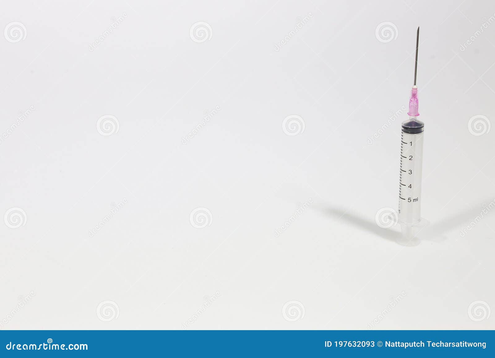 Empty Syringe Closeup Isolated on White Background Stock Image - Image ...