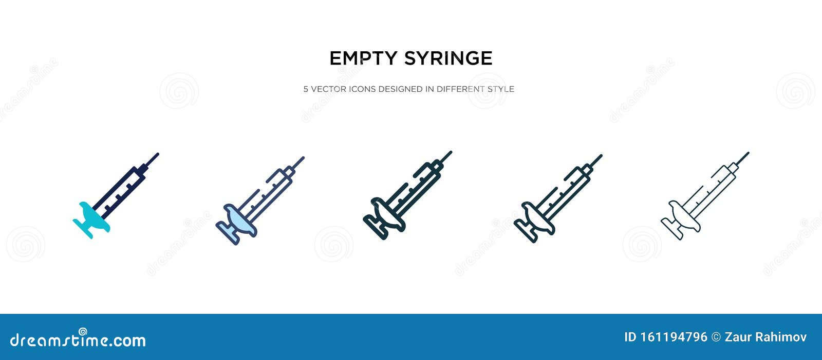 Empty Syringe Icon in Different Style Vector Illustration. Two Colored ...