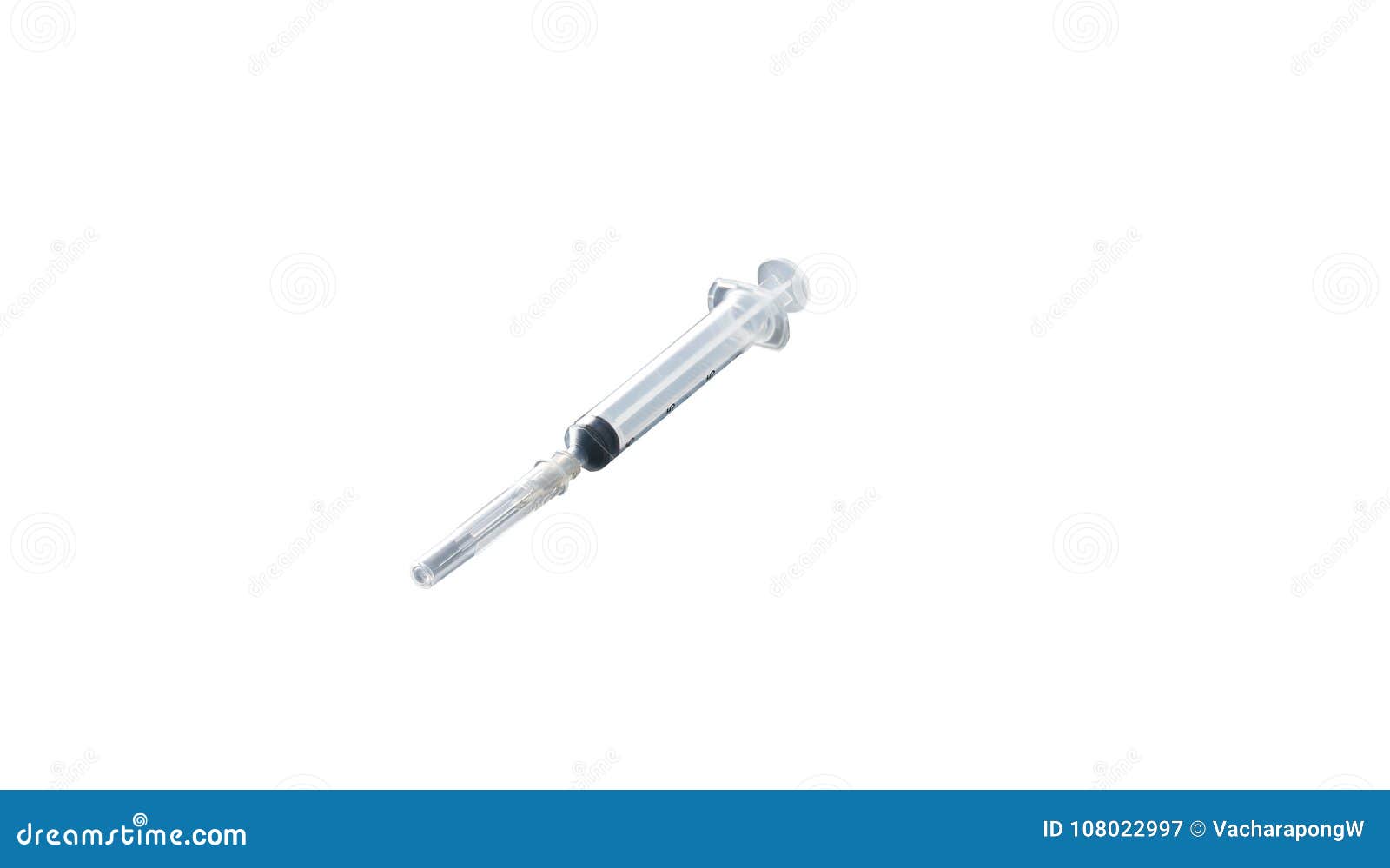 Empty Syringe with Needle Cap on Isolated White Background Stock Image ...