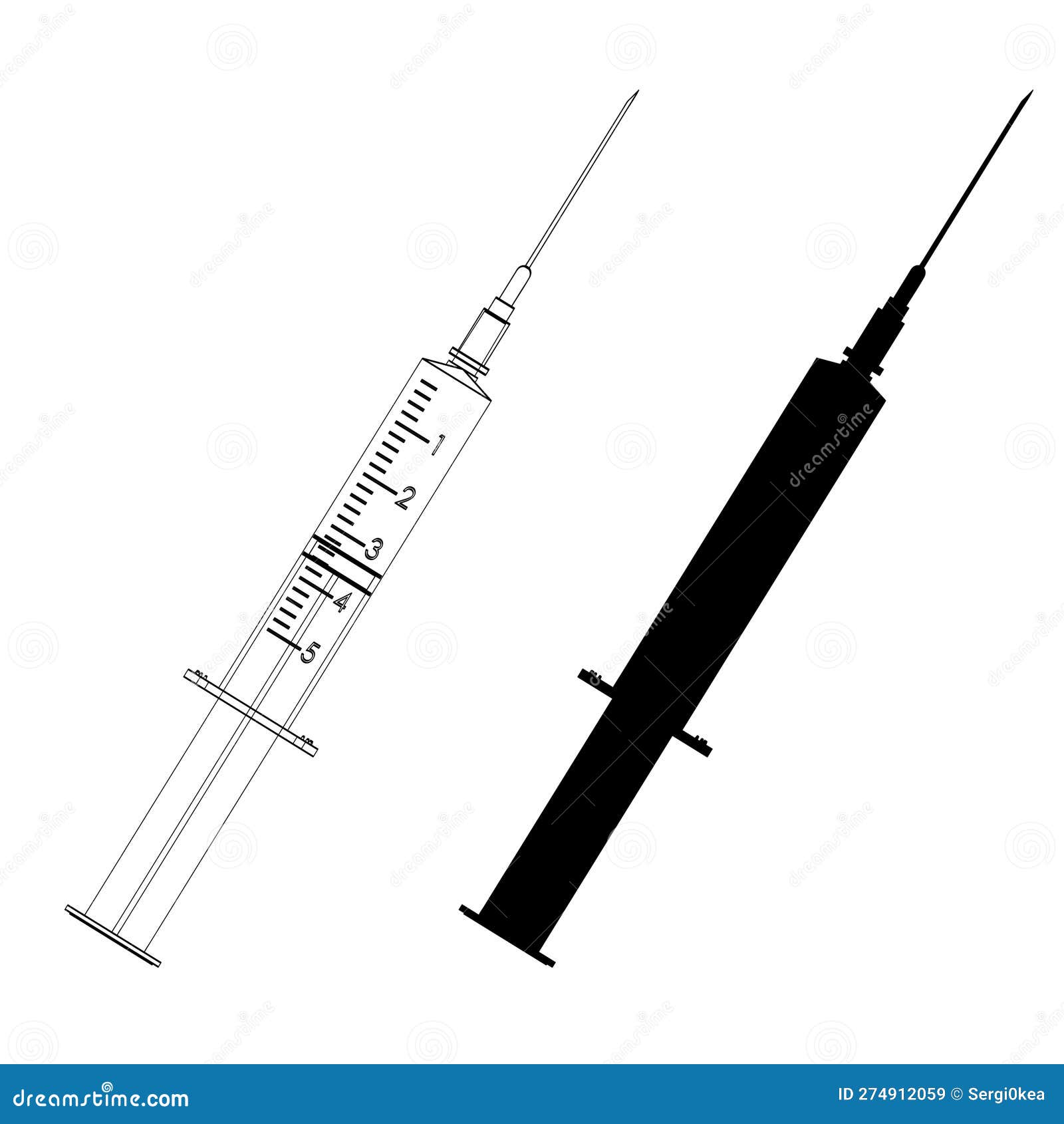 Empty syringe, silhouette stock vector. Illustration of vaccination ...
