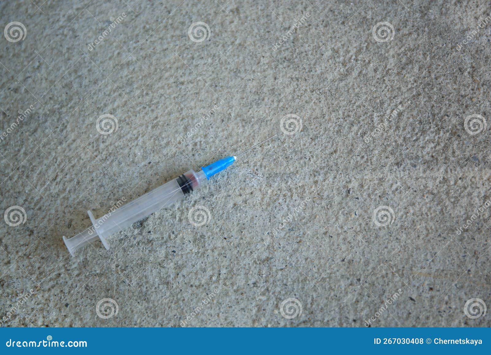 Empty Syringe on Stone Surface, Top View. Space for Text Stock Photo ...