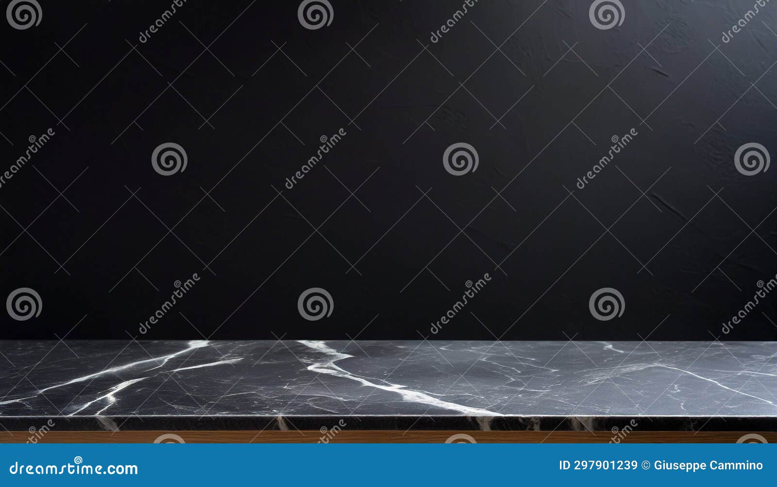 Empty Table Black Marbleon Black Wall Background. for Product Showing ...
