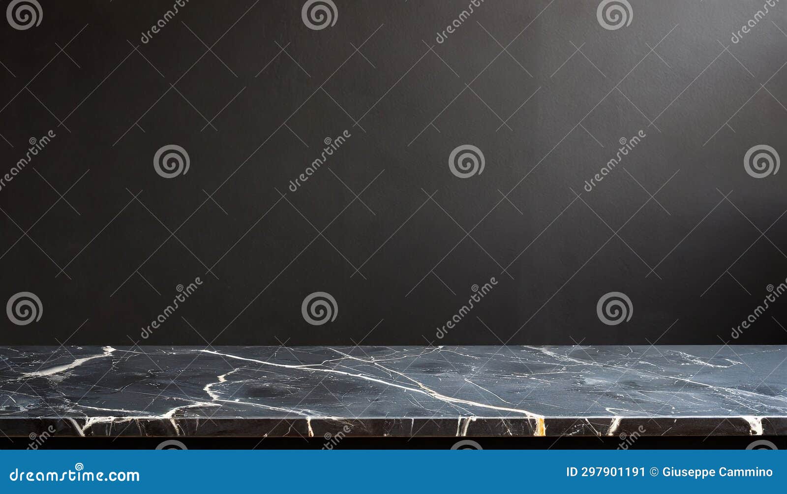 Empty Table Black Marbleon Black Wall Background. for Product Showing ...