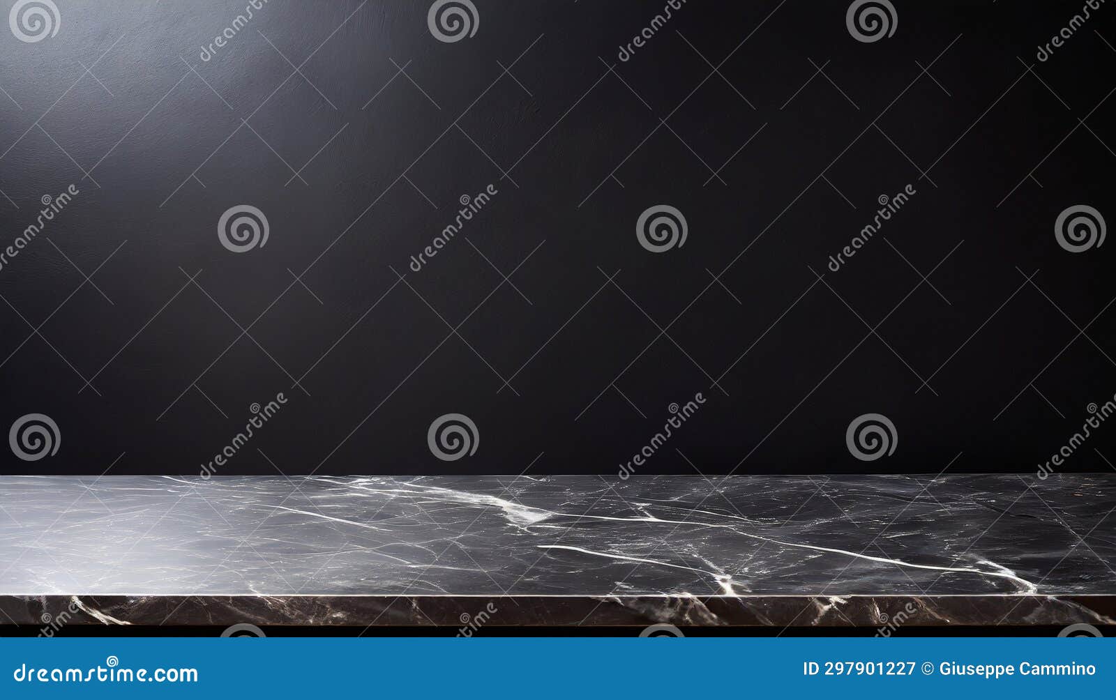 Empty Table Black Marbleon Black Wall Background. for Product Showing ...