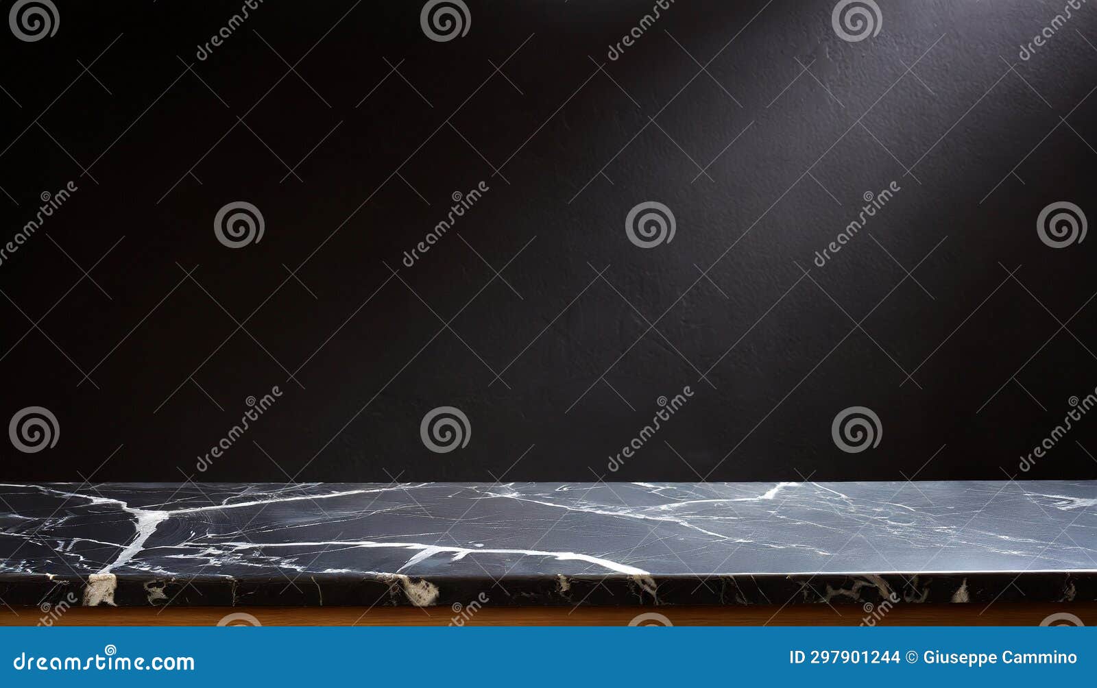 Empty Table Black Marbleon Black Wall Background. for Product Showing ...