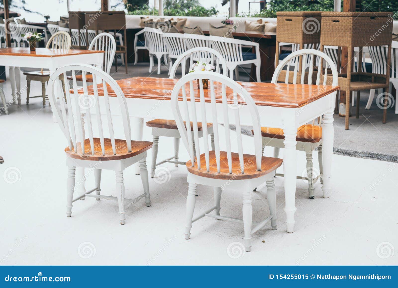 Empty table and chair stock image. Image of decor, modern - 154255015