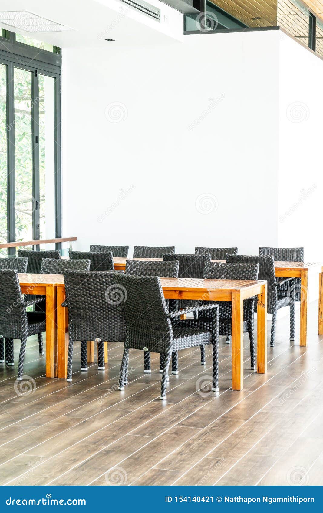 Empty table and chair stock image. Image of room, interior - 154140421
