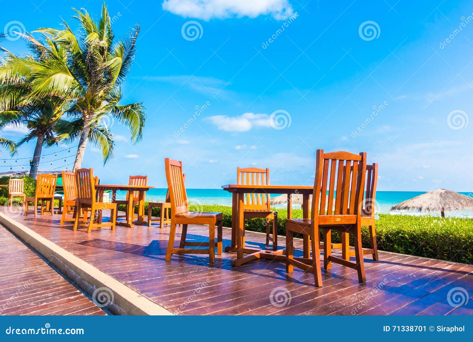 Empty table and chair stock image. Image of ocean, water - 71338701