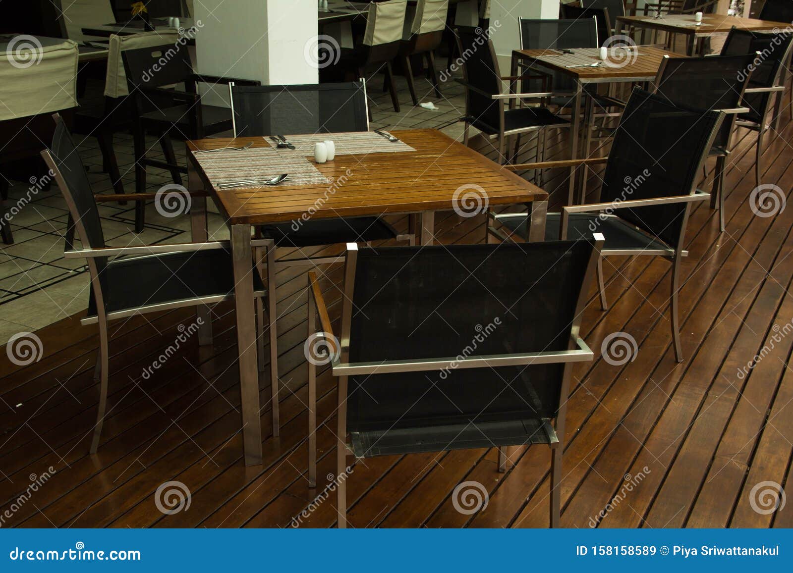 Empty Table and Chair in Restaurant Stock Image - Image of style, color ...