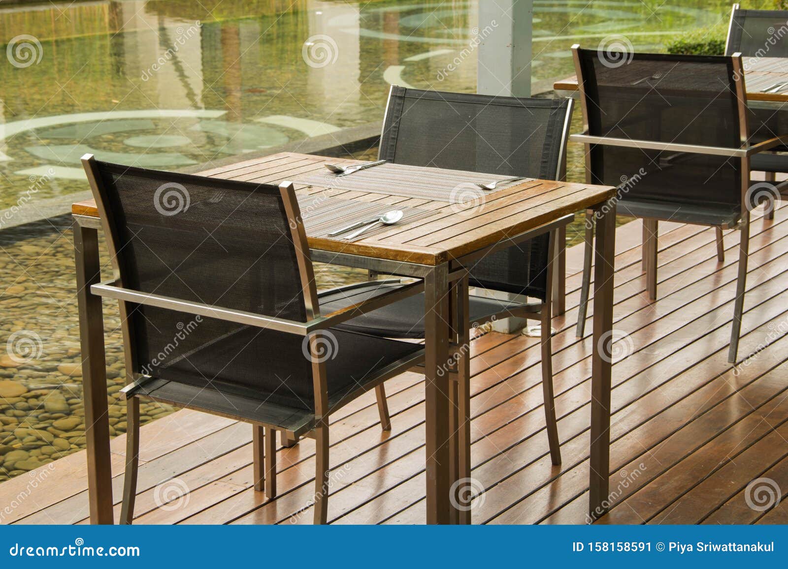 Empty Table and Chair in Restaurant Stock Image - Image of color ...