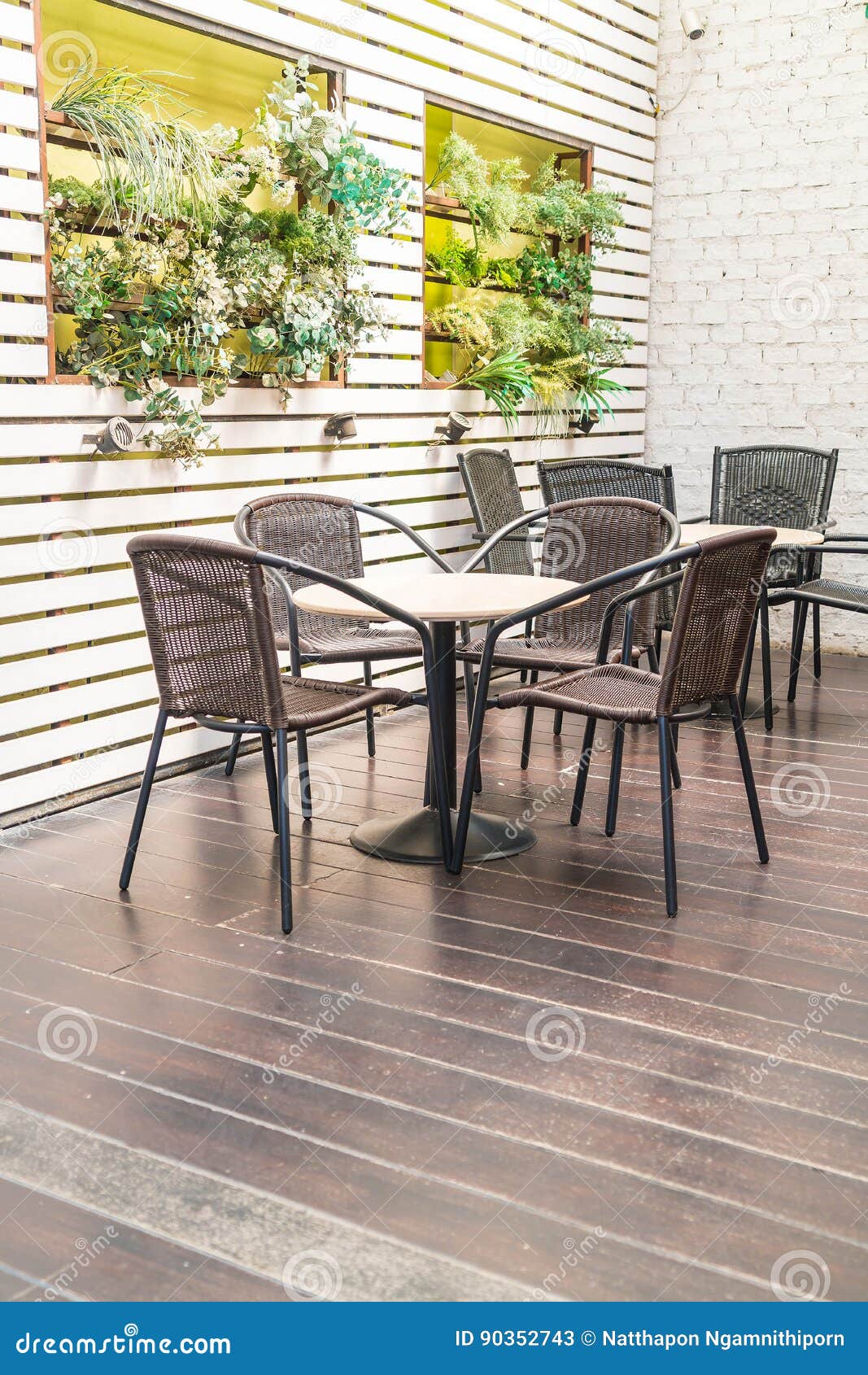 Empty table and chair stock image. Image of decoration - 90352743