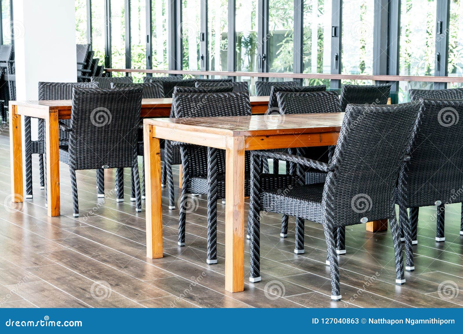 Empty table and chair stock image. Image of luxury, wood - 127040863