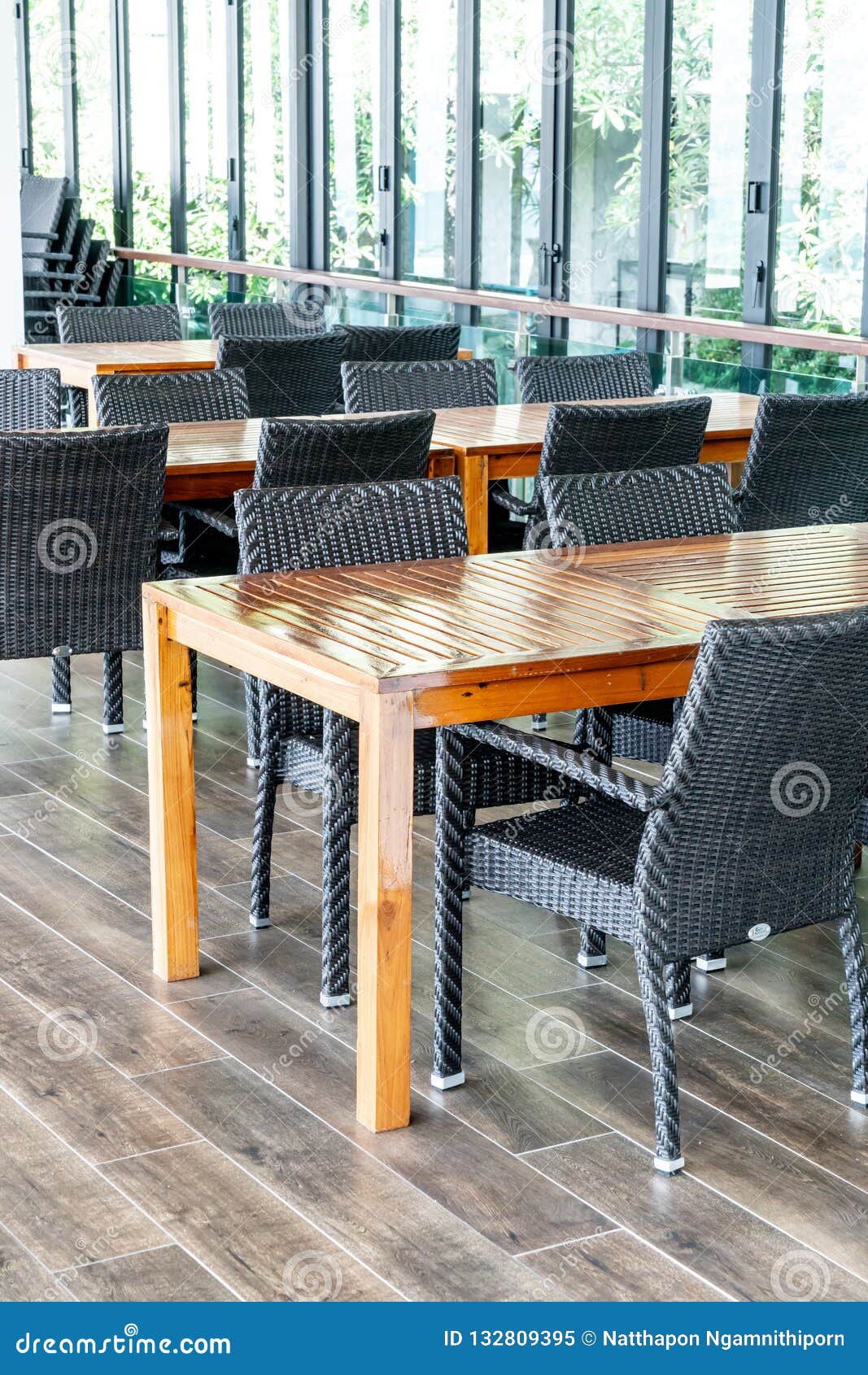 Empty table and chair stock image. Image of office, outdoor - 132809395