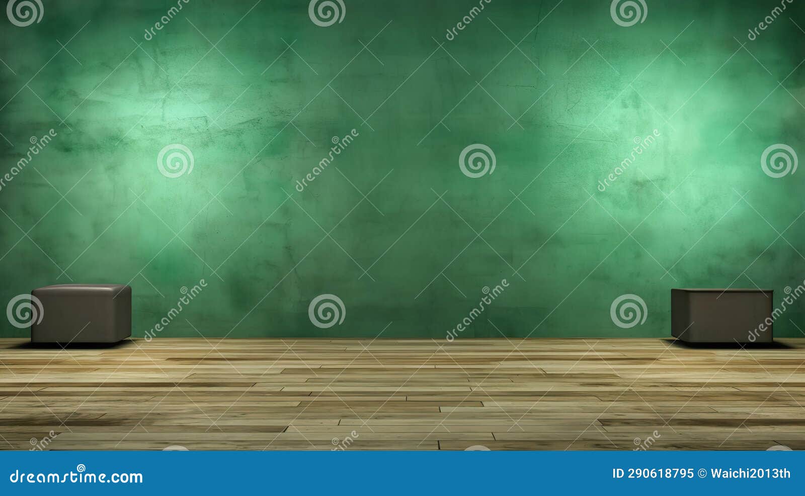 Empty Table on Dark Green Texture Wall Background. Composition with ...